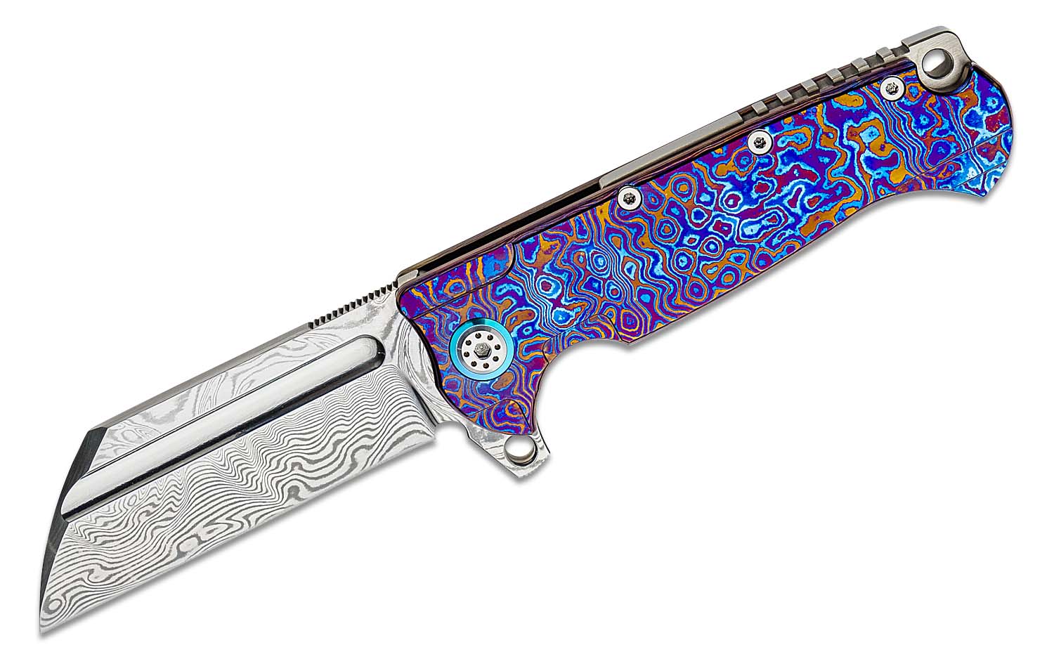 Andre De Villiers Knives Butcher DG Flipper Knife 4" VG10 Damascus ...