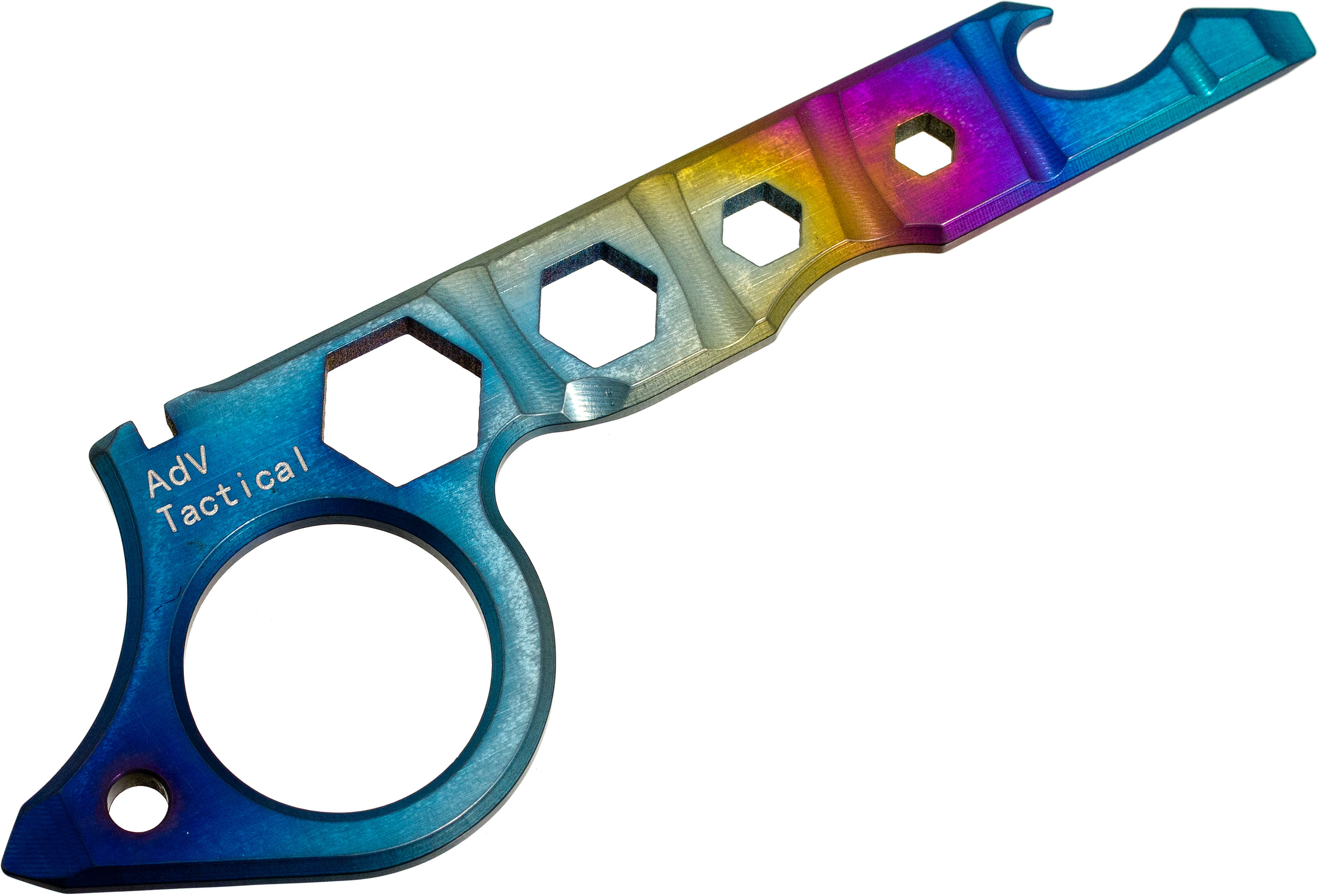 Andre De Villiers Knives Rainbow Anodized Titanium Tac Tool ...