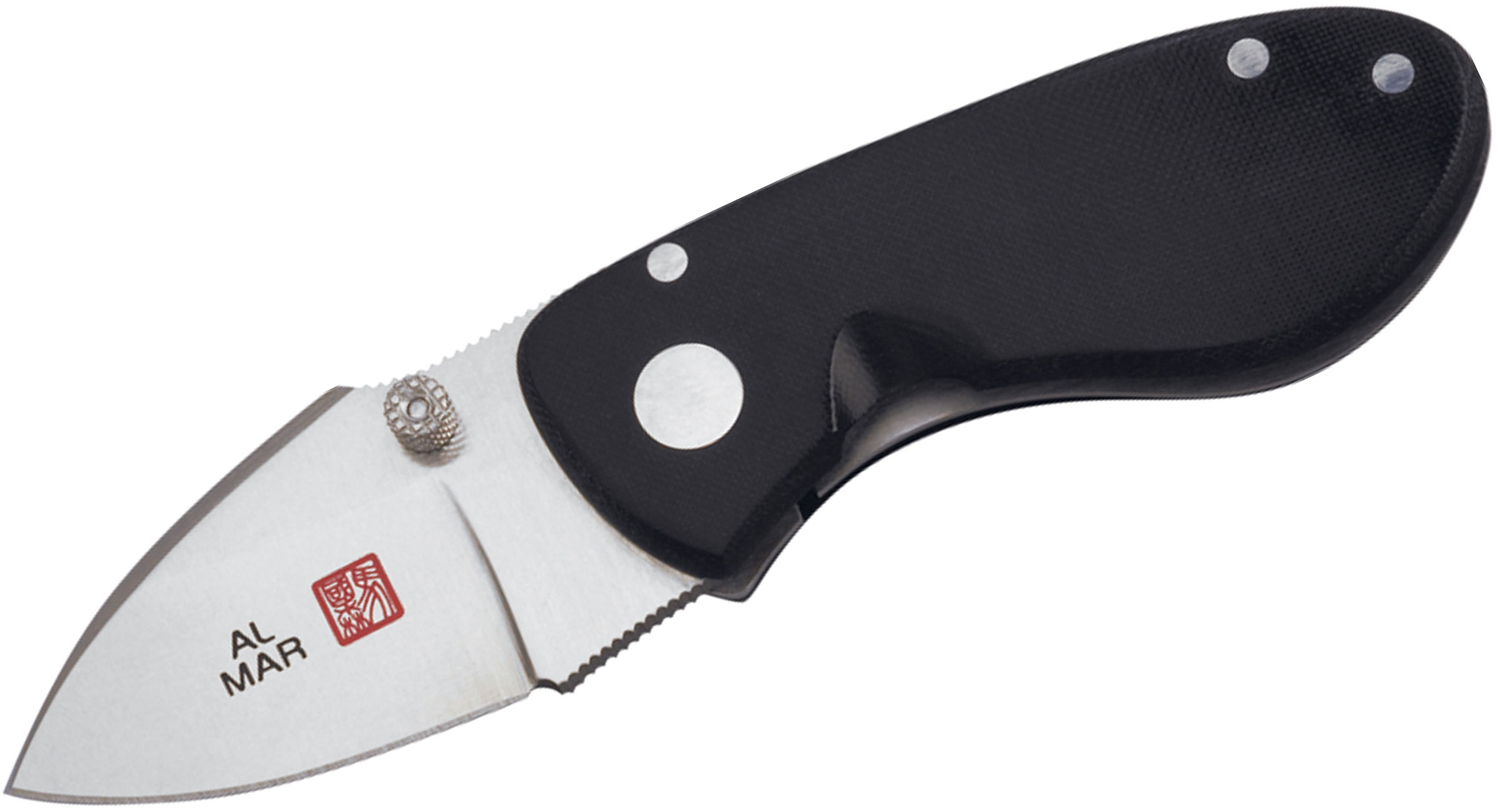Al Mar SLB Stout-Little-Backup Folding Knife 1.75" Blade, Black Linen ...
