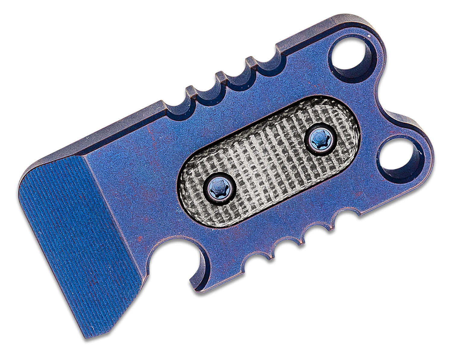 Jens Anso Custom Titanium Mini-Bar Multi-Tool, Blue Anodized with Black ...