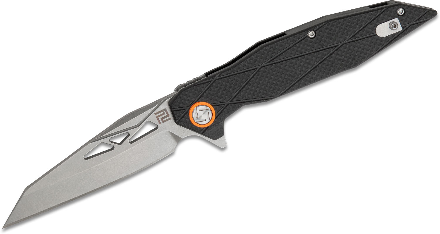 ArtisanCutlery Cygnus Flipper Knife 3.625" Stonewashed D2 Reverse Tanto ...