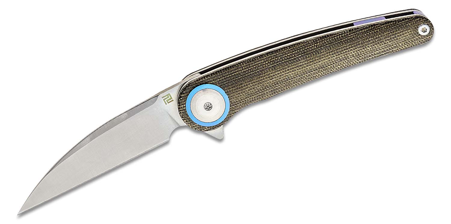 ArtisanCutlery Cazador Flipper Knife 3.48" AR-RPM9 Satin Wharncliffe ...