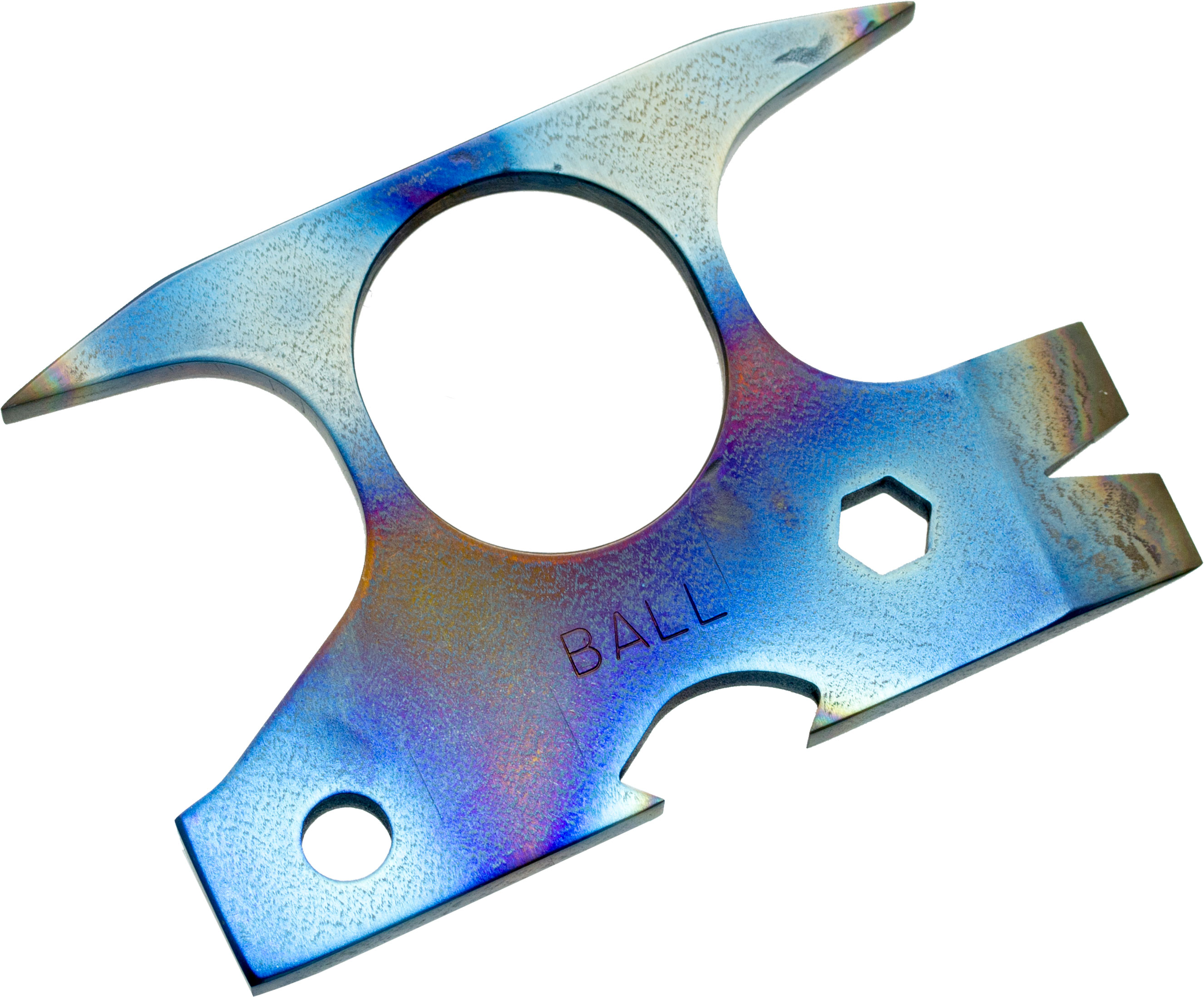 Butch Ball Custom Flame Anodized Titanium Knuckle Tool - KnifeCenter ...