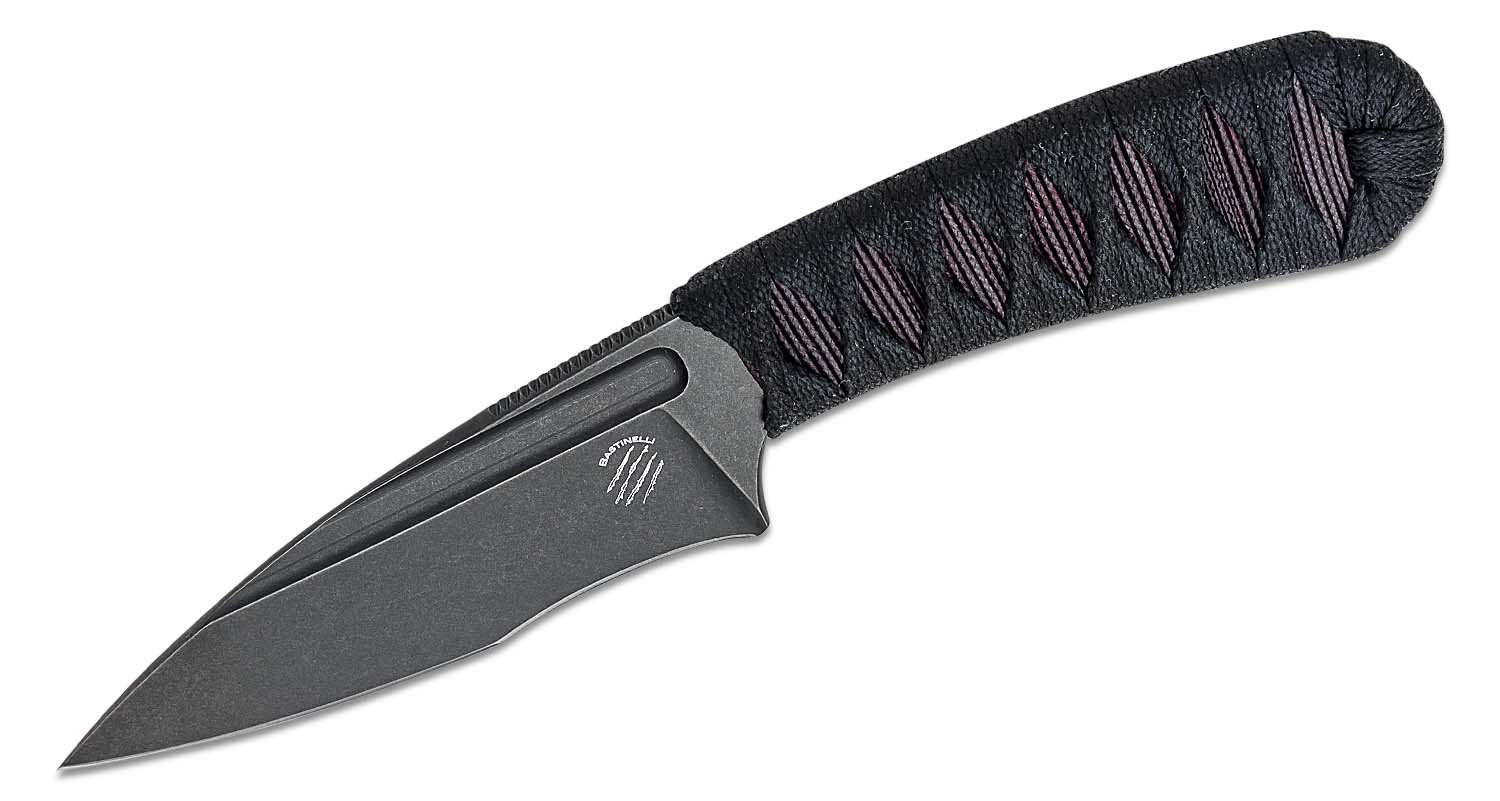 Bastinelli Creations Sin Fixed Blade Knife 3.5" N690Co Black ...