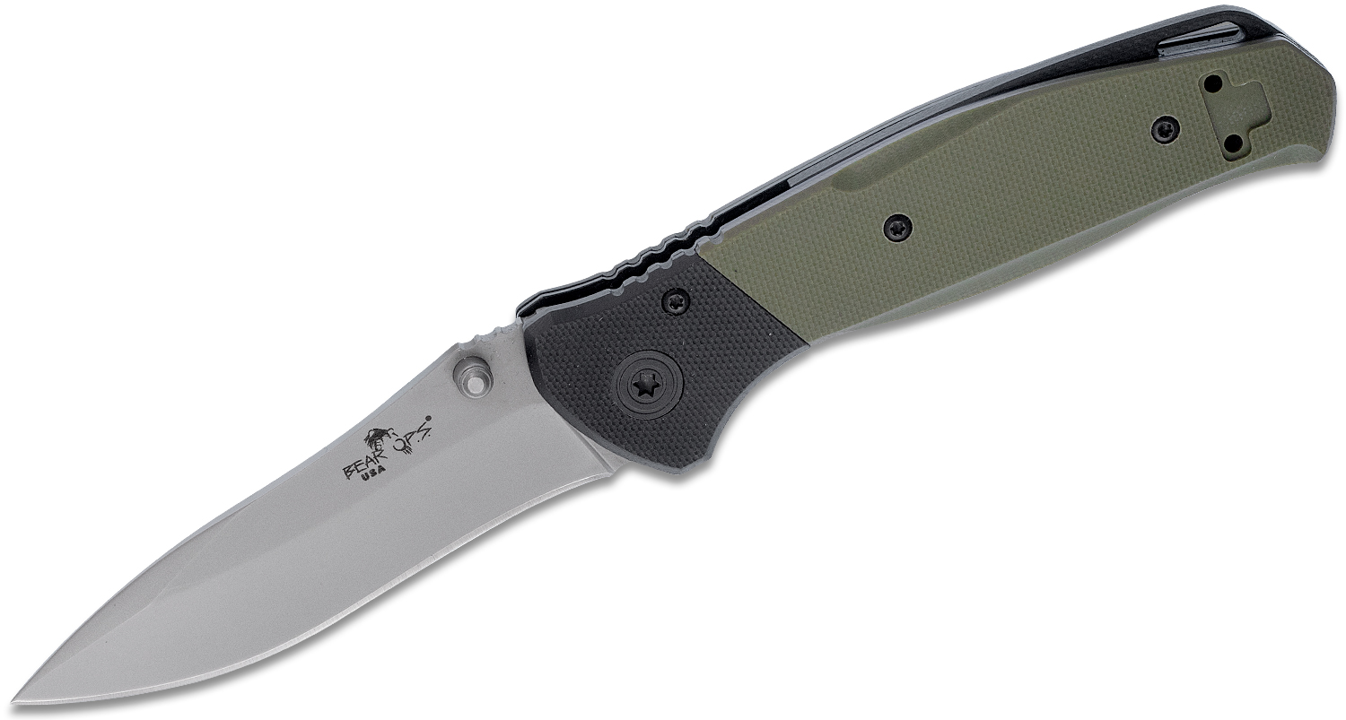 Bear OPS Bear Swipe IV Assisted Folding Knife 3.25" Bead Blast Recurve ...