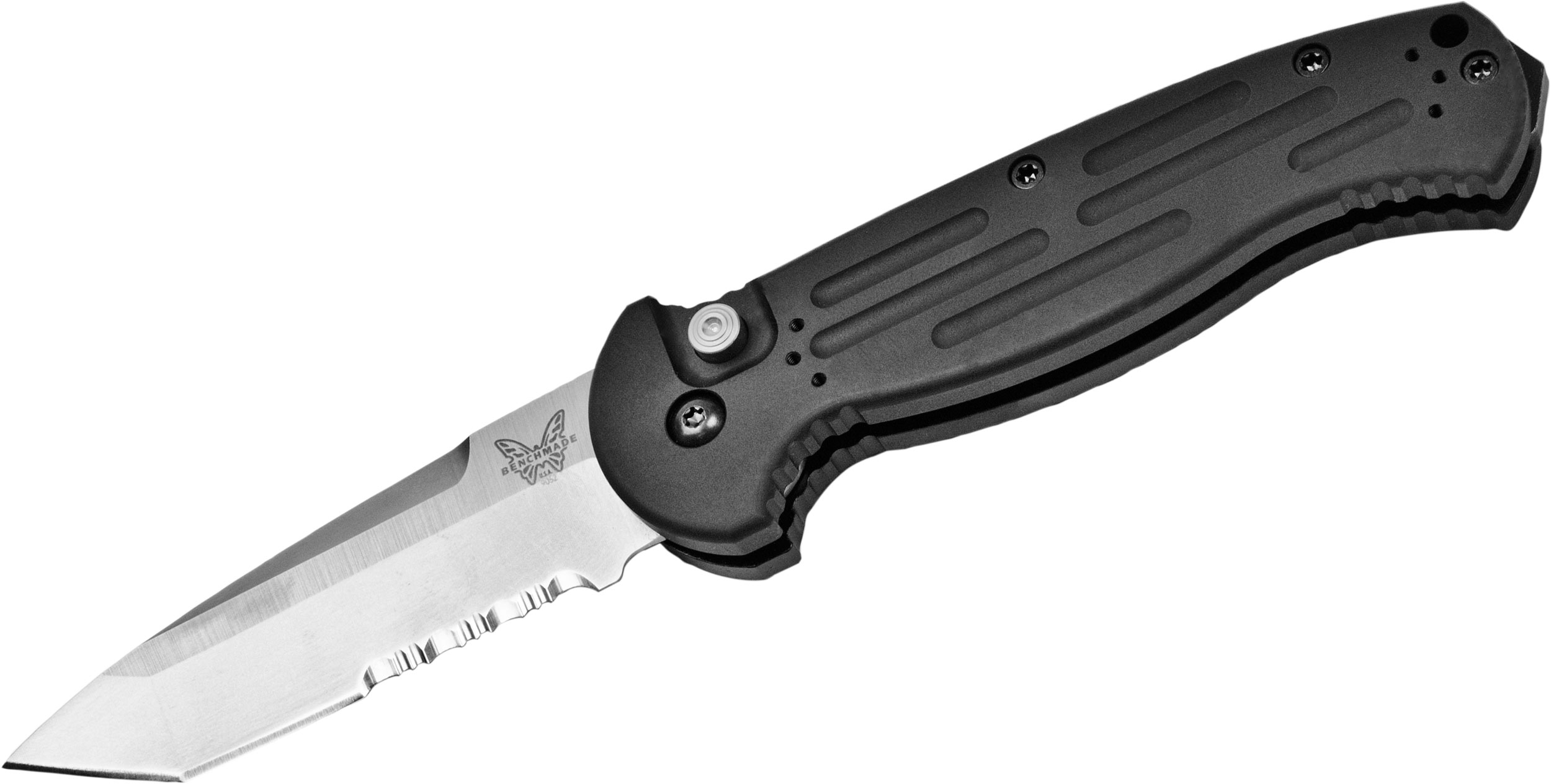 Benchmade 9052S AFO II AUTO 3.56" Satin Combo Tanto Blade, Aluminum ...