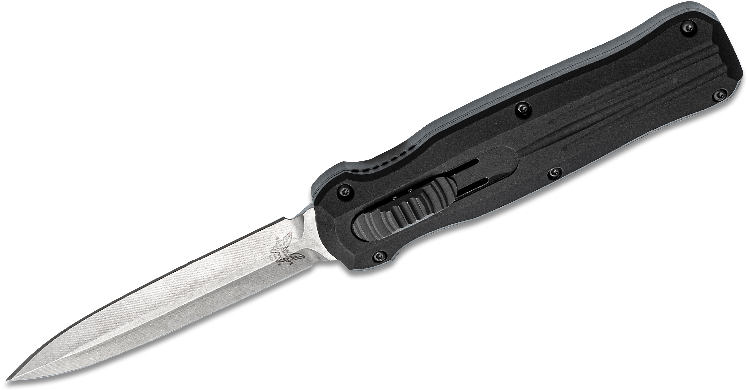 Benchmade 3320 Pagan AUTO OTF 3.96" Stonewash Double Edge Blade ...