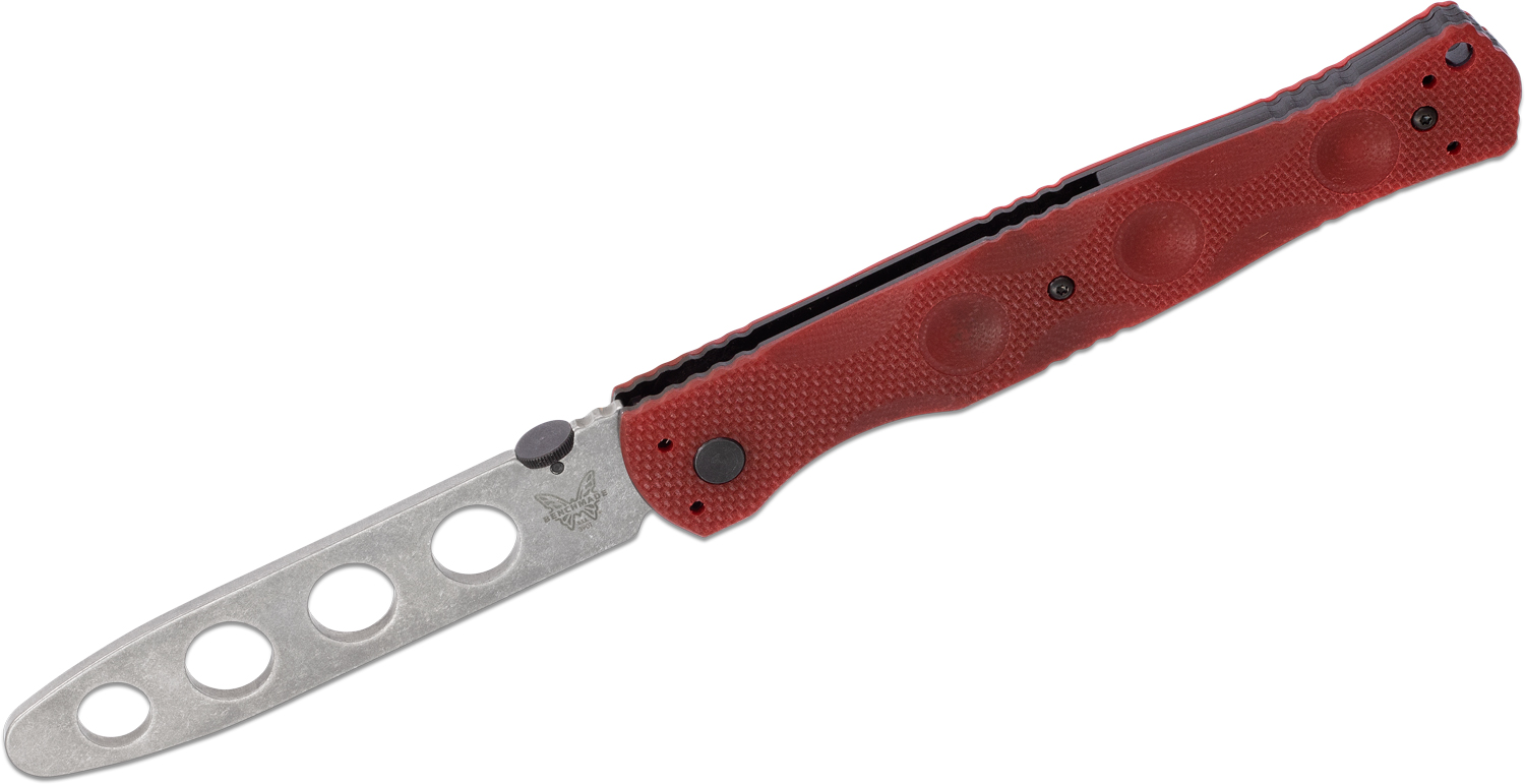 Benchmade 390T SOCP Trainer Folding Knife Satin Unsharpened Blade, Red ...
