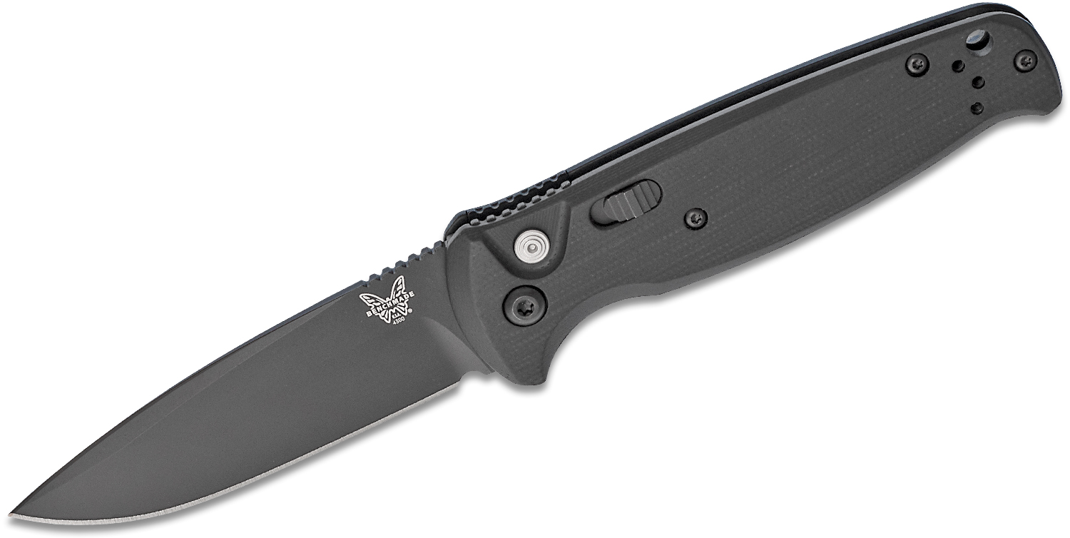 Benchmade 4300BK CLA AUTO Folding Knife 3.4" Black Plain Blade, Black ...