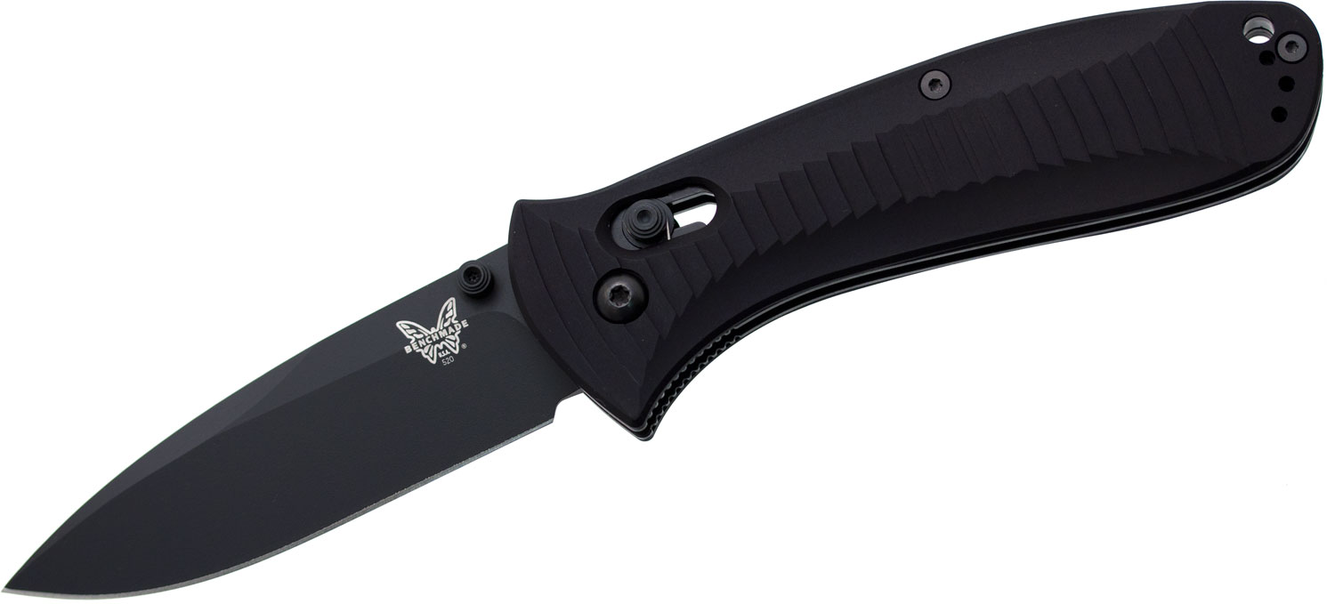 Benchmade 520BK Presidio AXIS Lock Folder 3.42" Black Plain Edge Blade ...
