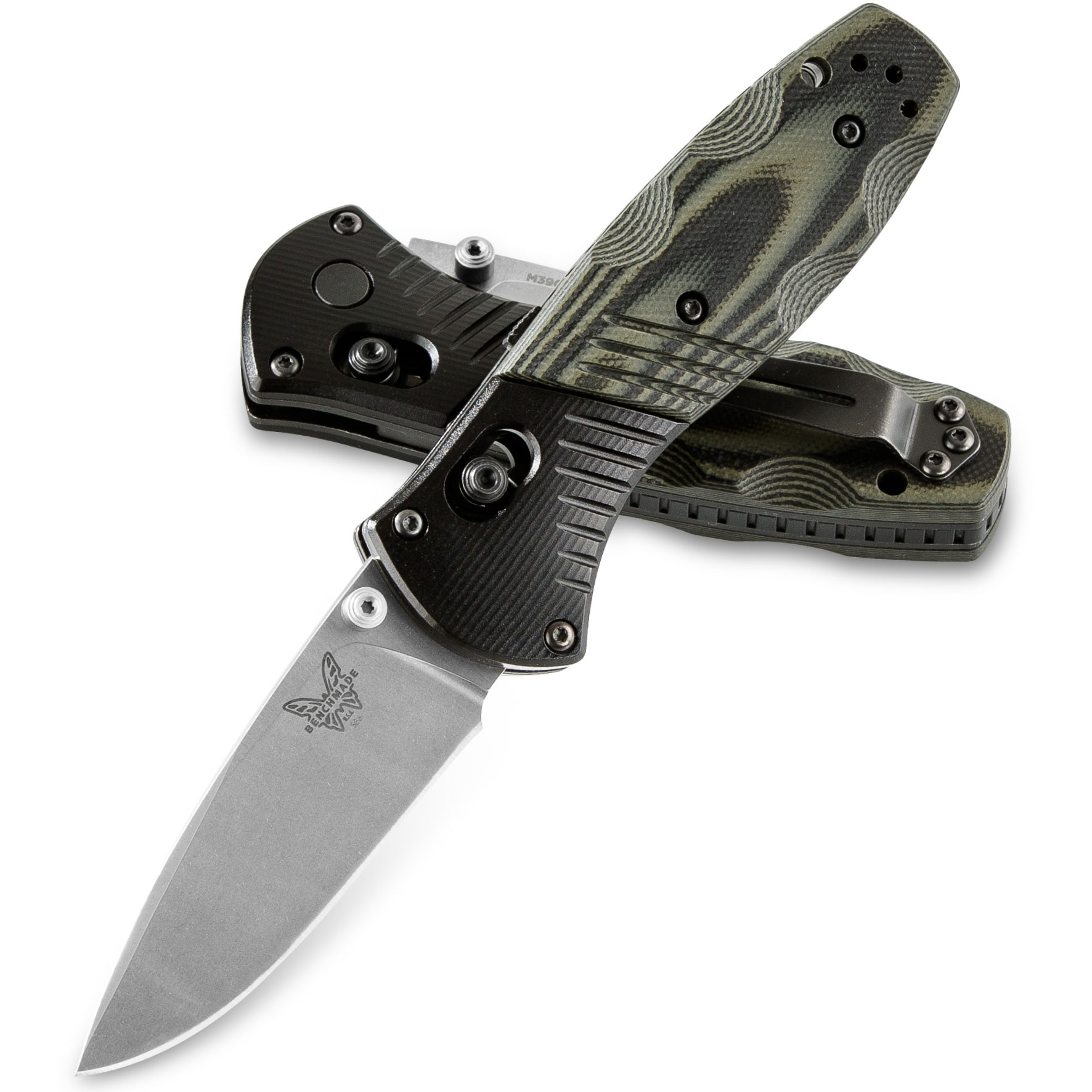 Benchmade 586-1401 Mini Barrage 2.91" M390 Satin Plain Blade, Green and ...
