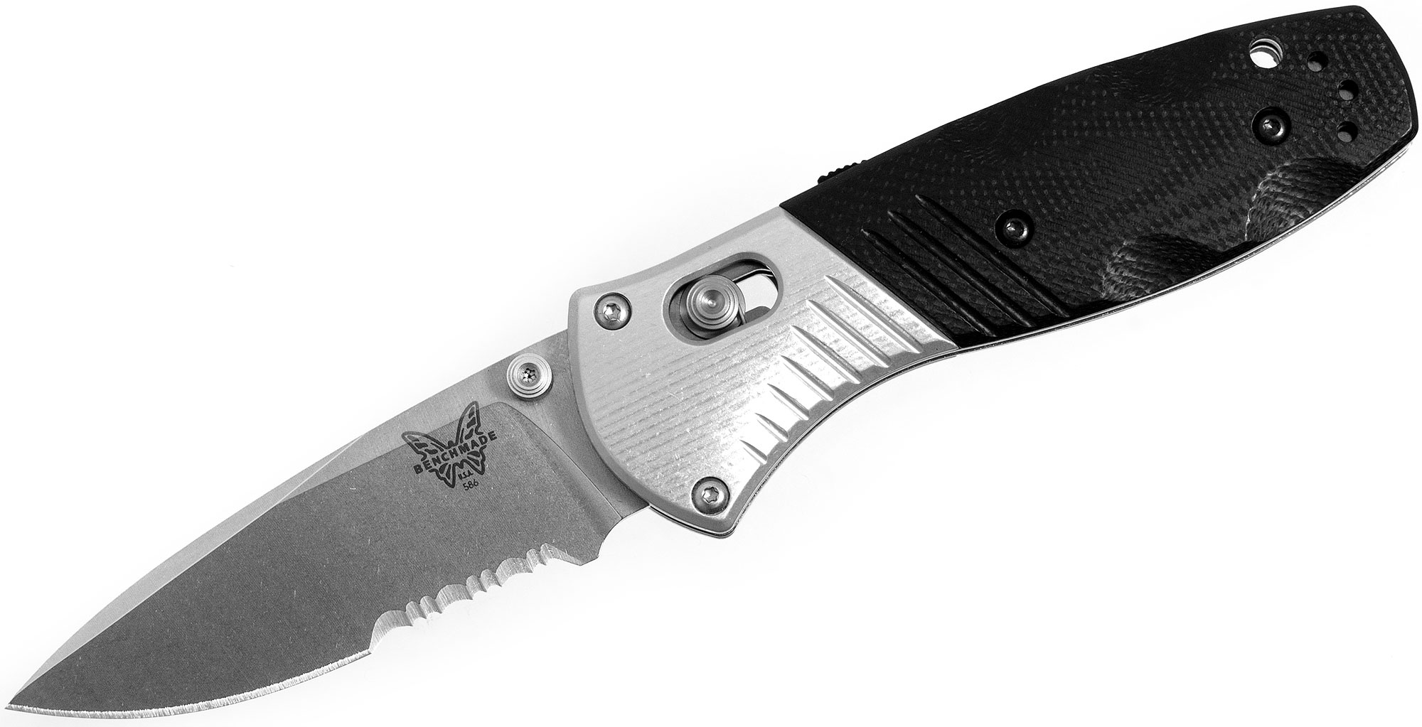 Benchmade 586S Mini-Barrage AXIS-Assisted 2.91" M390 Satin Combo Blade ...