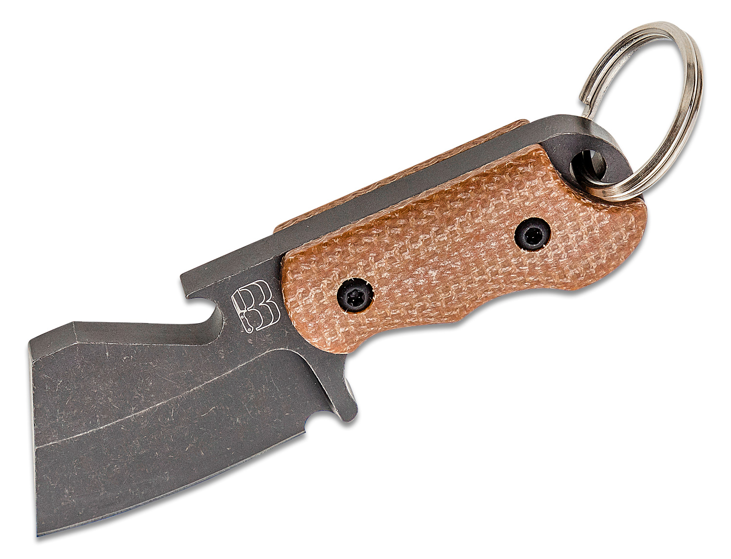 Berg Blades Keychain Bottle Butcher Fixed 1.5" 440C Black Stonewashed ...