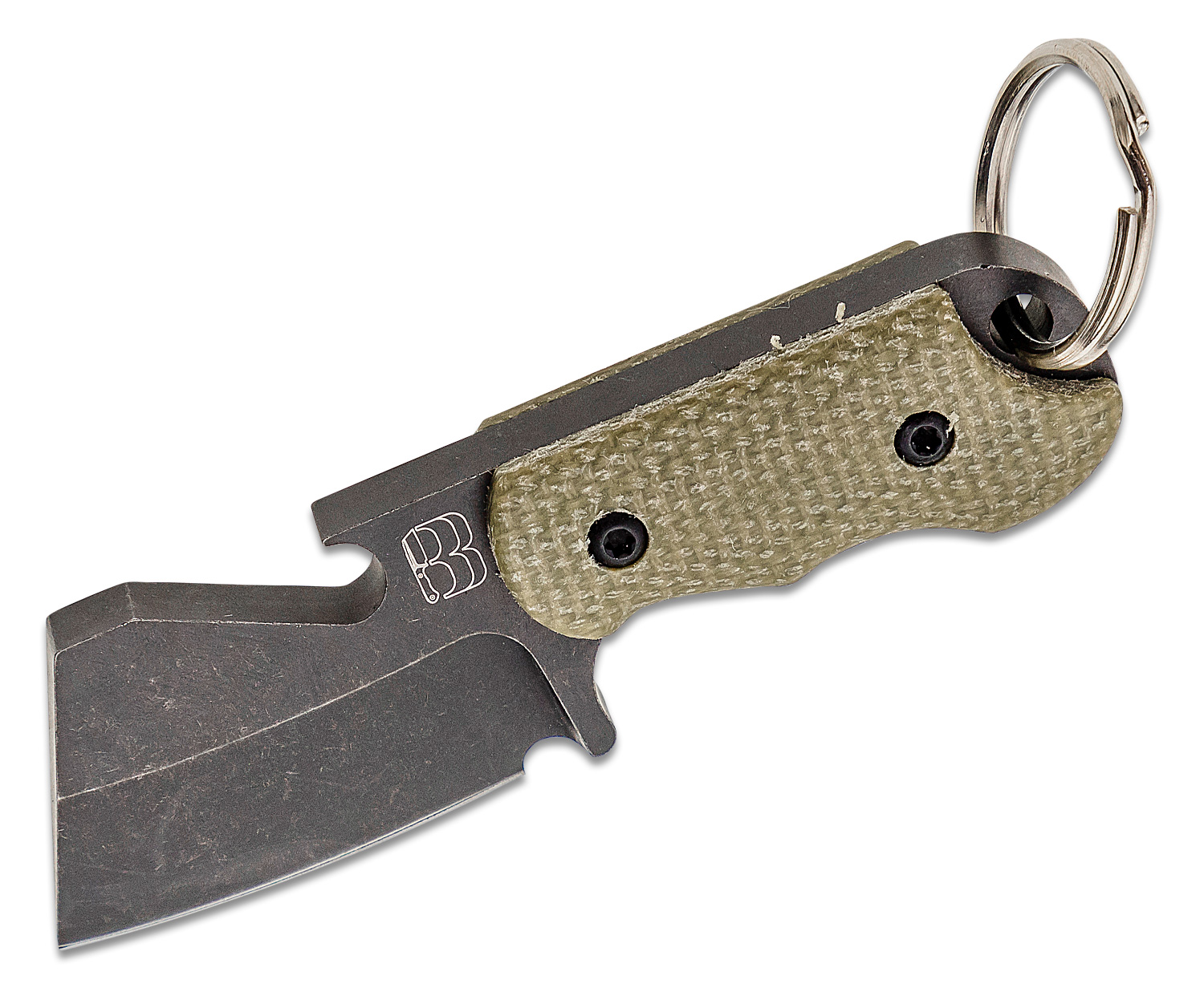 Berg Blades Keychain Bottle Butcher Fixed 1.5" 440C Black Stonewashed ...