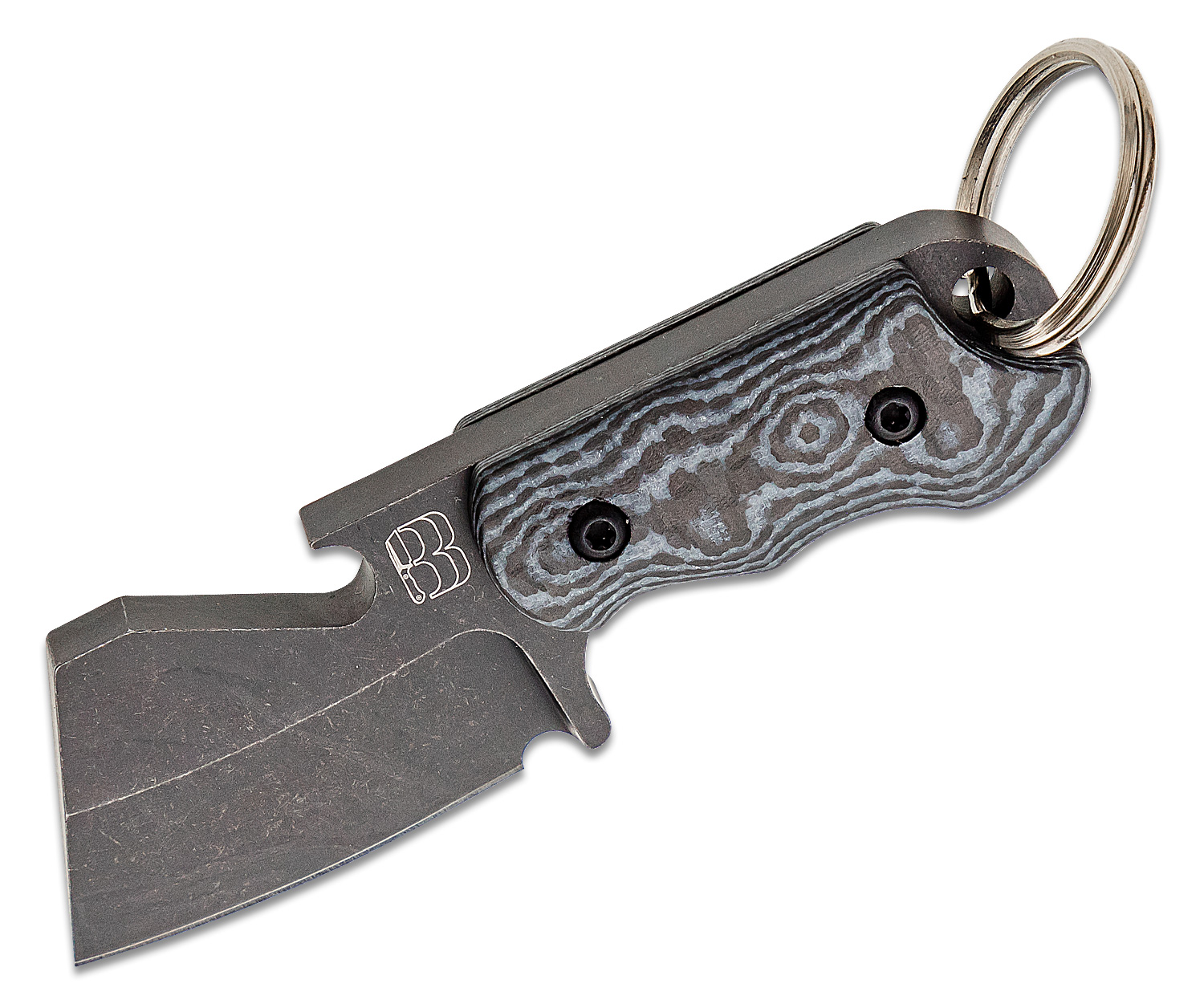 Berg Blades Keychain Bottle Butcher Fixed 1.5" 440C Black Stonewashed ...