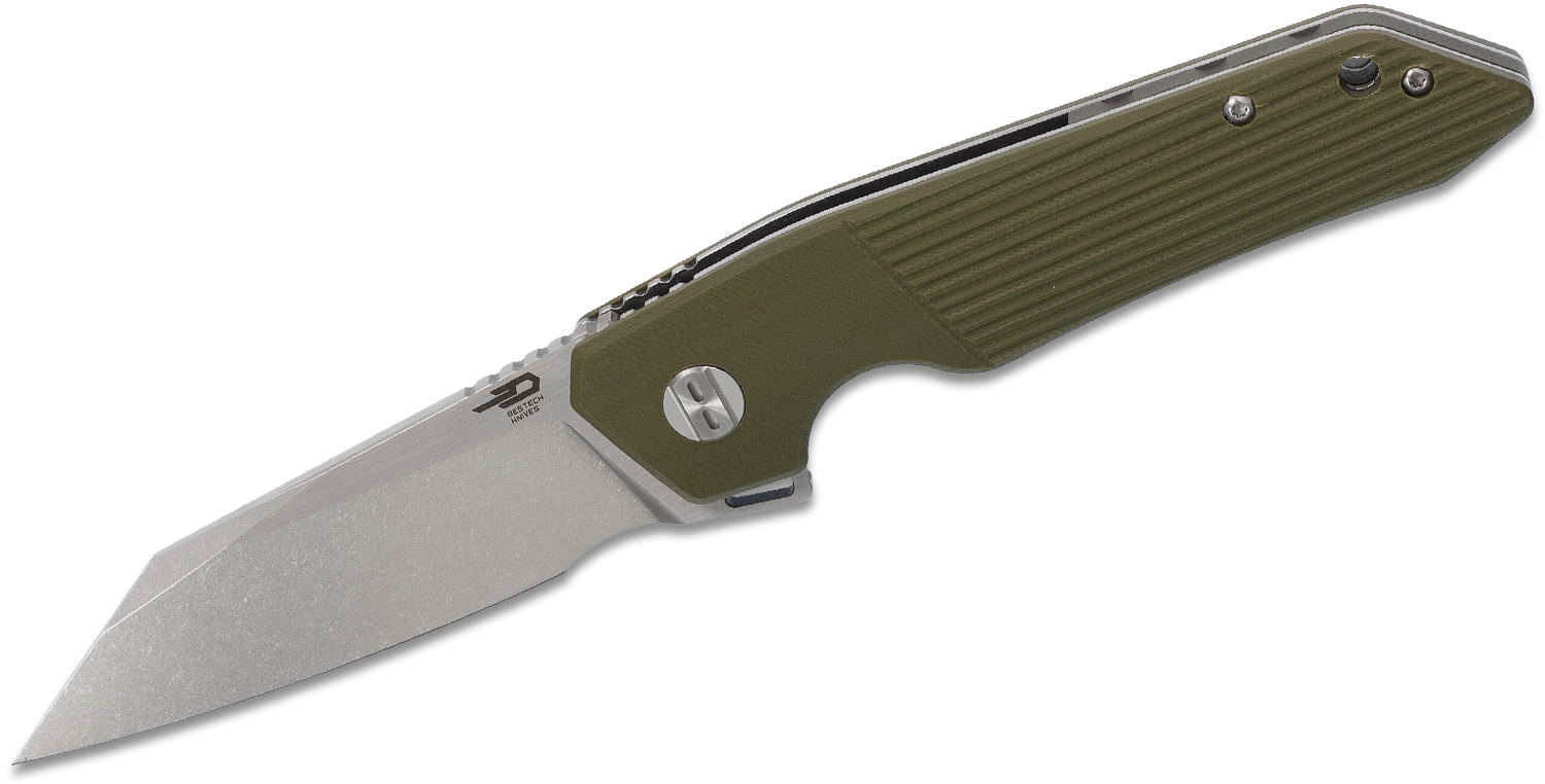 Bestech Knives Barracuda Flipper Knife 3.5" D2 Satin/Stonewashed Two ...