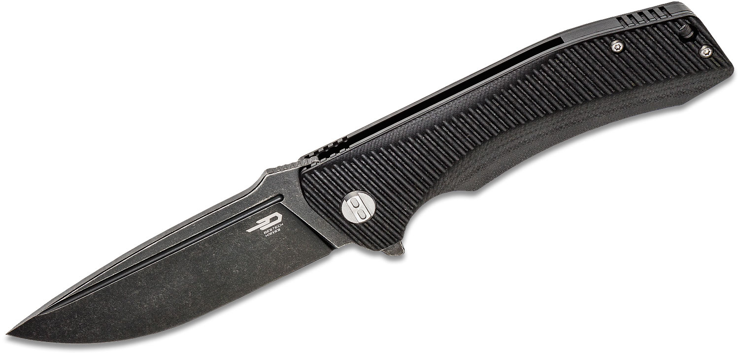 Bestech Knives Mako Flipper Knife 3.74" K110 (D2) Black Stonewashed ...