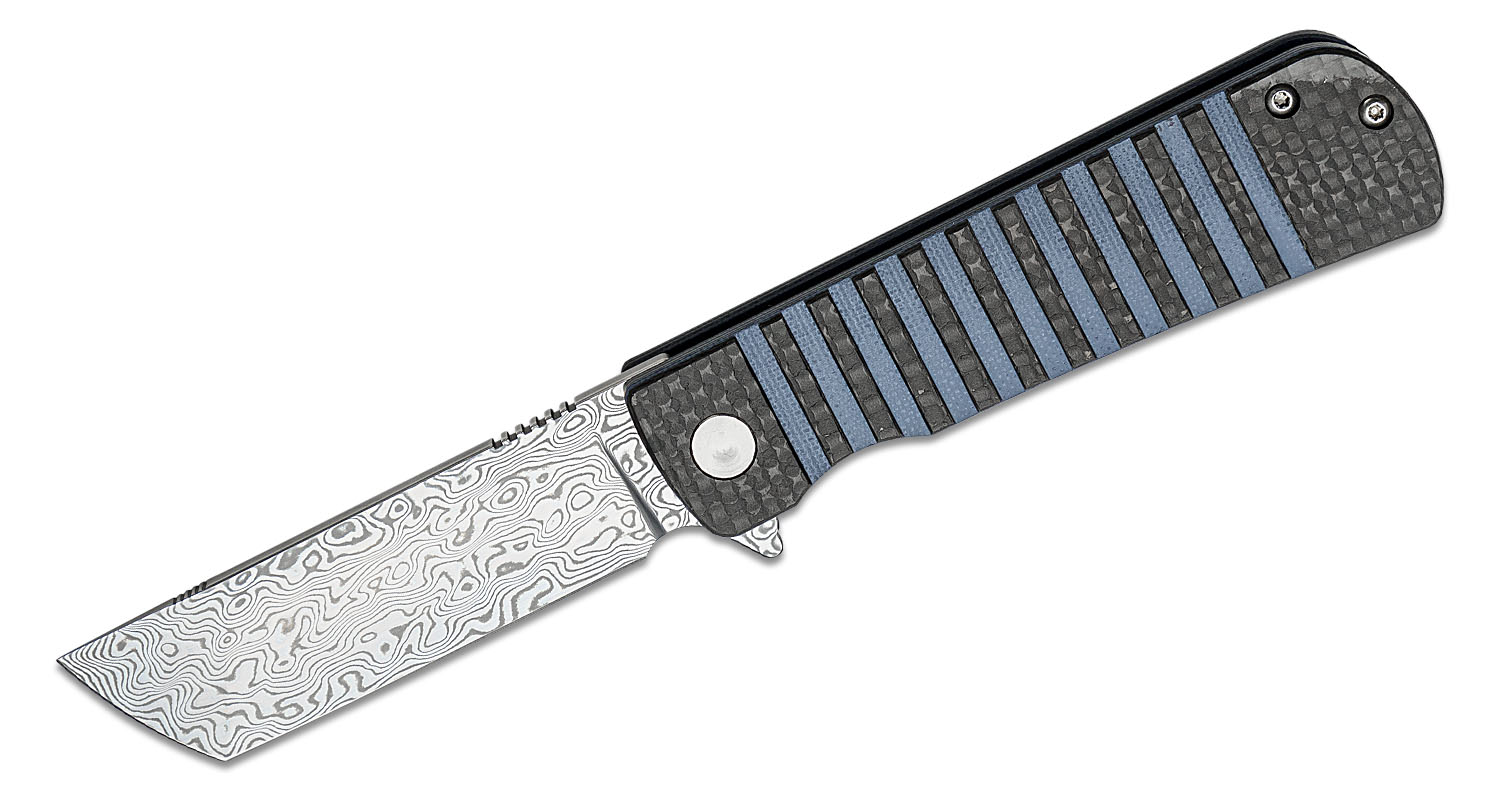 Bestech Knives Titan Flipper Knife 2.96" Damascus Tanto Blade ...
