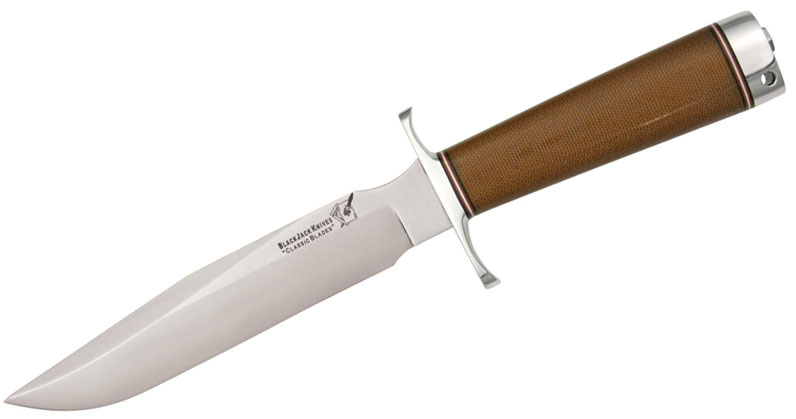 Blackjack Classic Model 7 Fixed 7" Blade, Brown Micarta Handles with ...