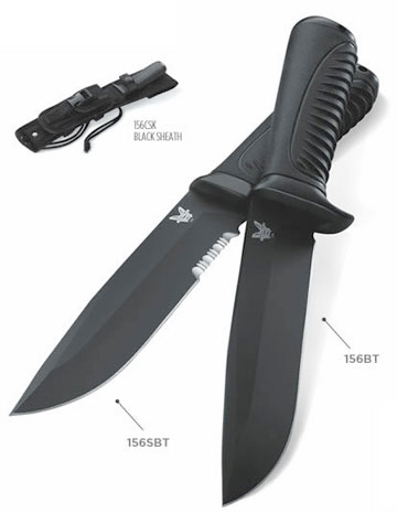 Benchmade Fixed CSK Combat Survival Knife Black 6" Plain Edge D2 Blade ...