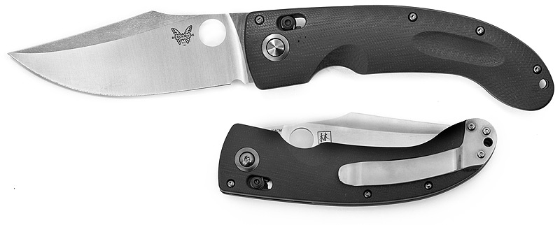 Benchmade Onslaught (Bob Lum) AXIS 4.30" Satin Plain Blade, G10 Handles ...