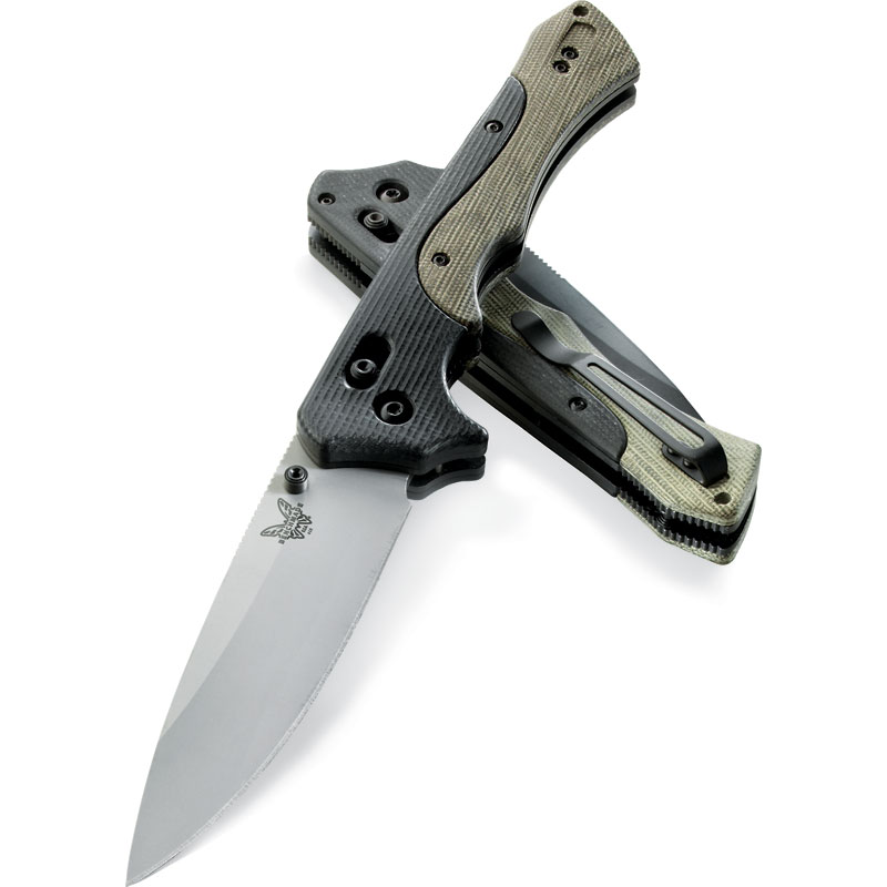 Benchmade Rukus™ 4.25" Satin S30V Plain Edge, Micarta/G10 Handles ...