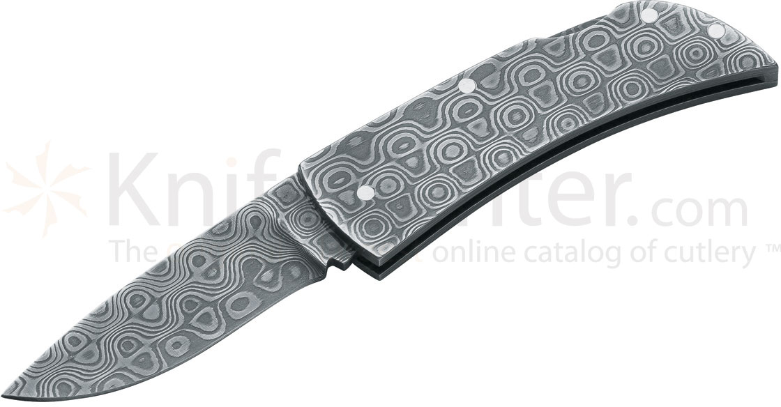 Boker Special Run Mini Lockback Folder 2" Rose Pattern Damascus Blade ...