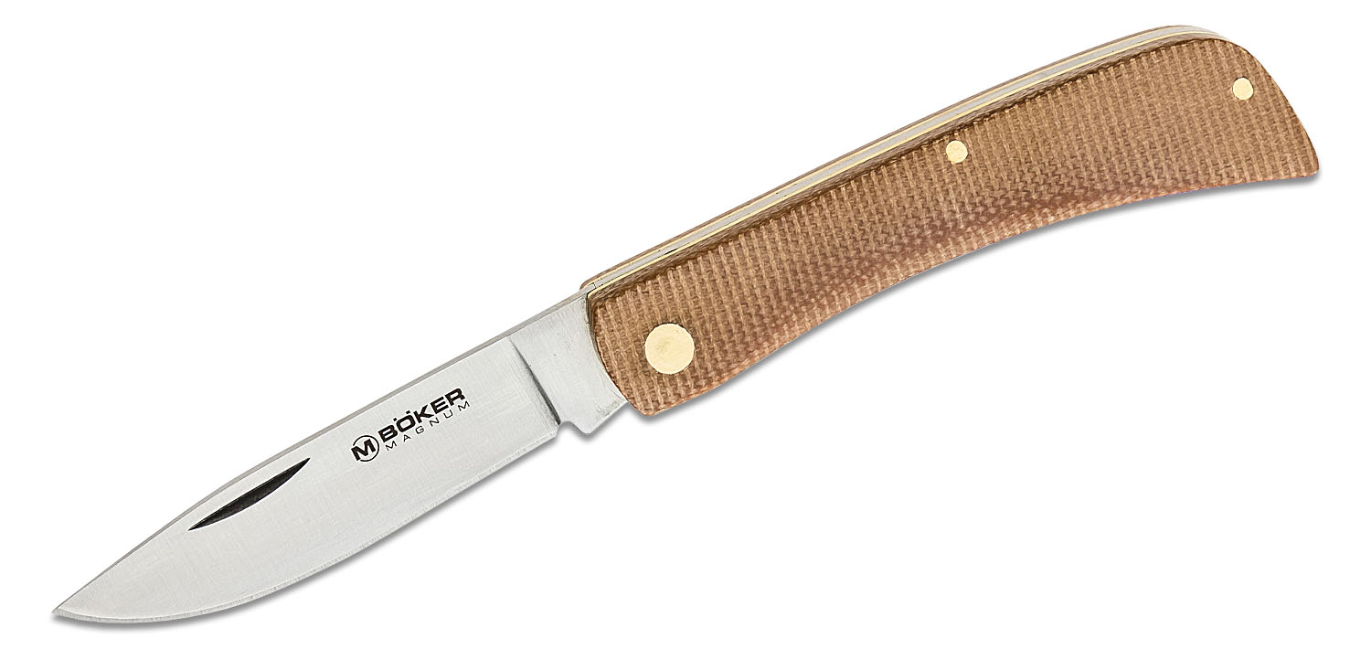 Boker Magnum Rangebuster Folding Knife 2.95" 440A Satin Blade, Brown ...