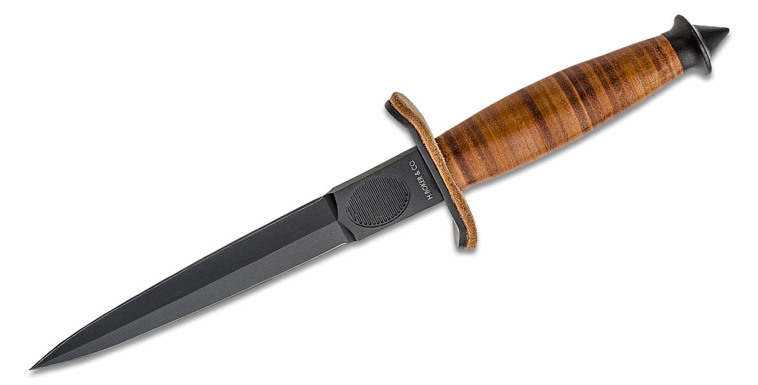 Boker Plus V-42 Fixed Double Edge Dagger 7" Black Carbon Steel Blade ...
