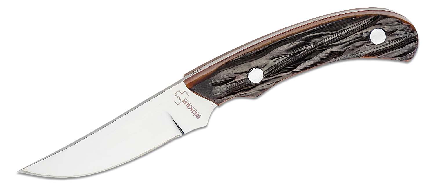 Boker Plus Cowboy Crossdraw Fixed 2.875" Blade, Brown Jigged Bone ...