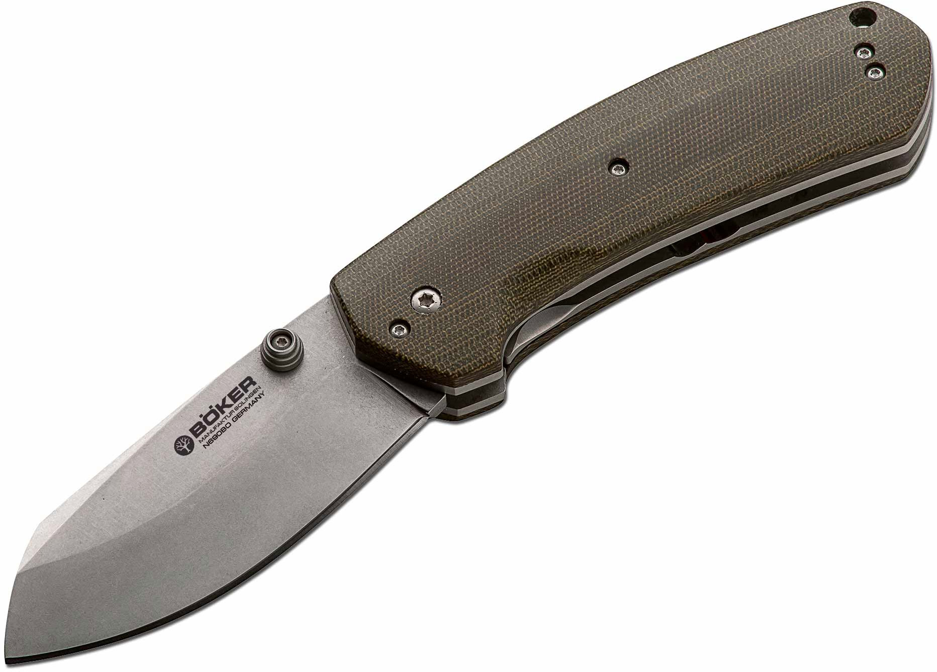 Boker Jens Anso Arctos XL Folding Knife 3-1/2" N690BO Blade, Micarta ...