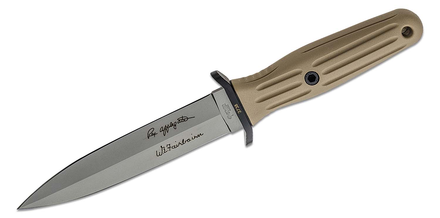 Boker Applegate-Fairbairn A-F Dagger 6" Blade, Desert Tan Delrin ...