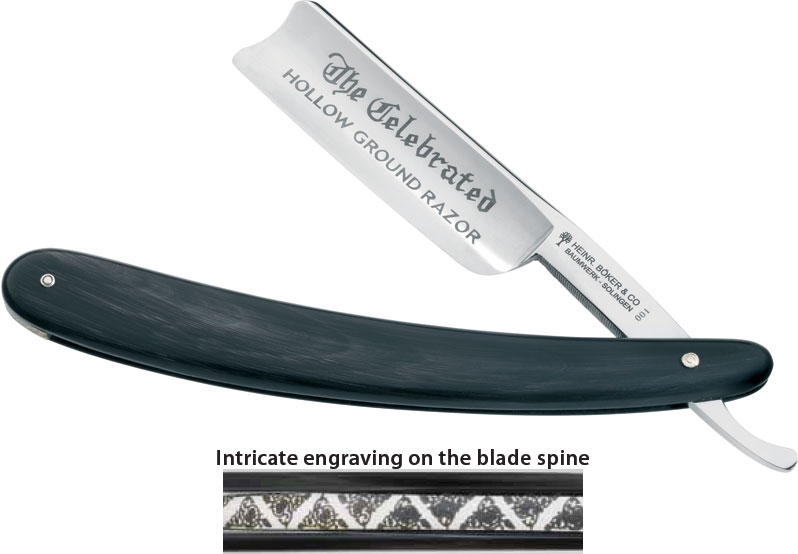 Boker The Celebrated Hollow Ground Straight Razor 7/8" Carbon Blade ...