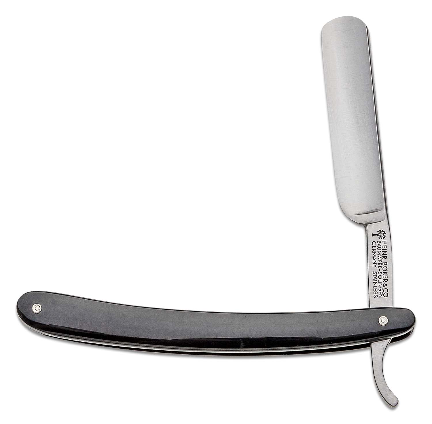 Boker Classic Straight Razor 5/8" Round-Head Stainless Blade, Black ...