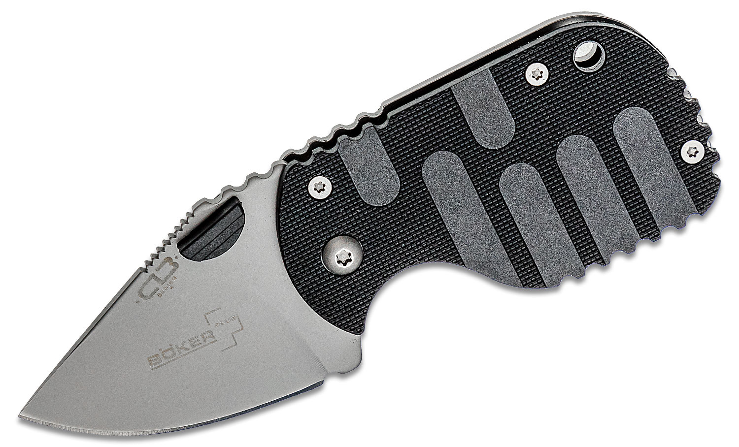 Boker Plus CLB Subcom F Folding Knife 1.875" Satin Plain Blade, Black FRN Handle - KnifeCenter ...