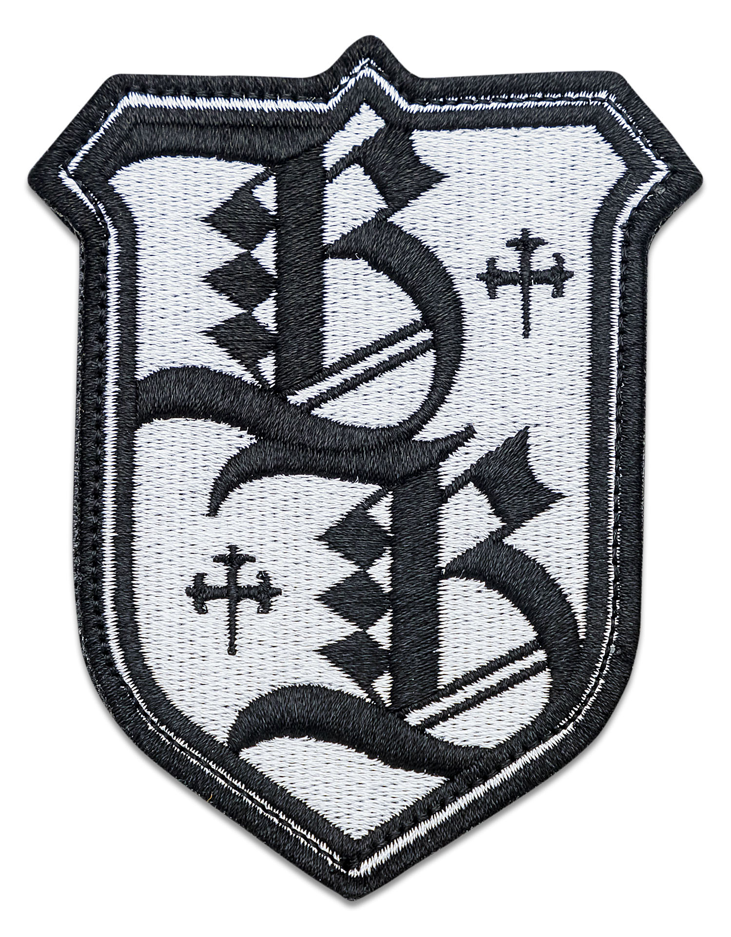 Borka Blades White/Black Logo Patch - KnifeCenter