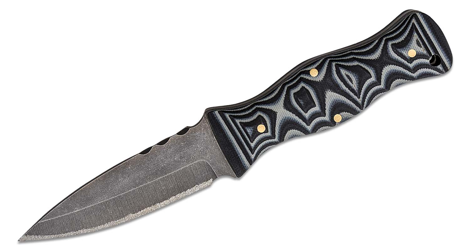 Brock Blades Custom Sgian Dubh Fixed Blade Knife 3.5" Titanium Acid ...