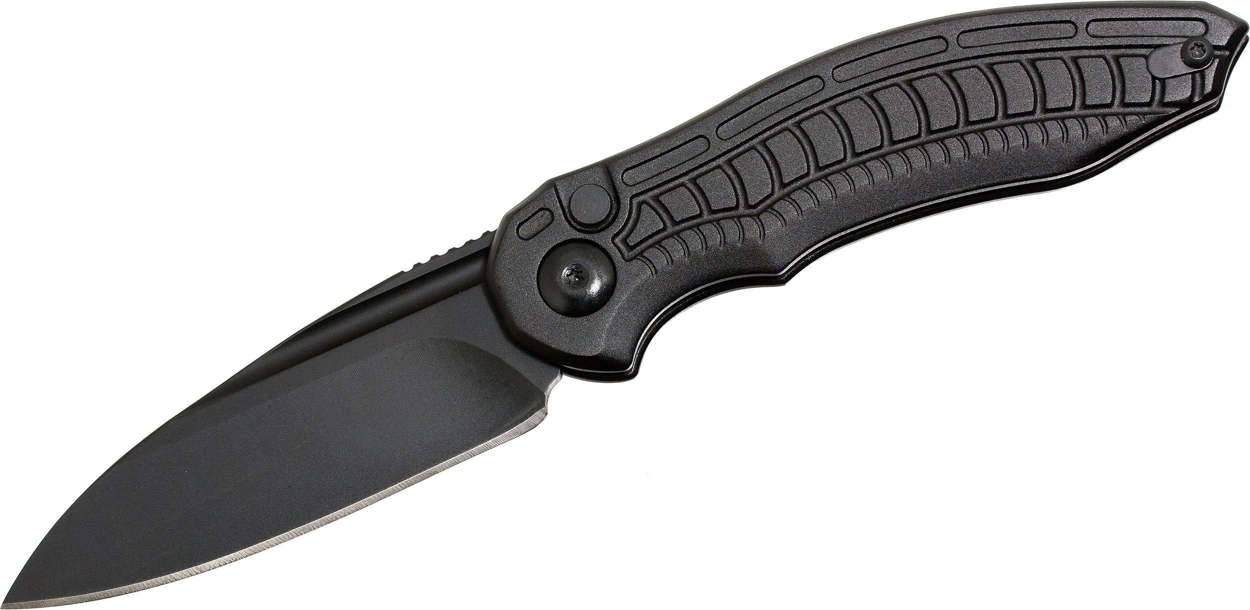 Brous Blades Bionic AUTO Folder 3" D2 Blackout Blade, Black Aluminum ...