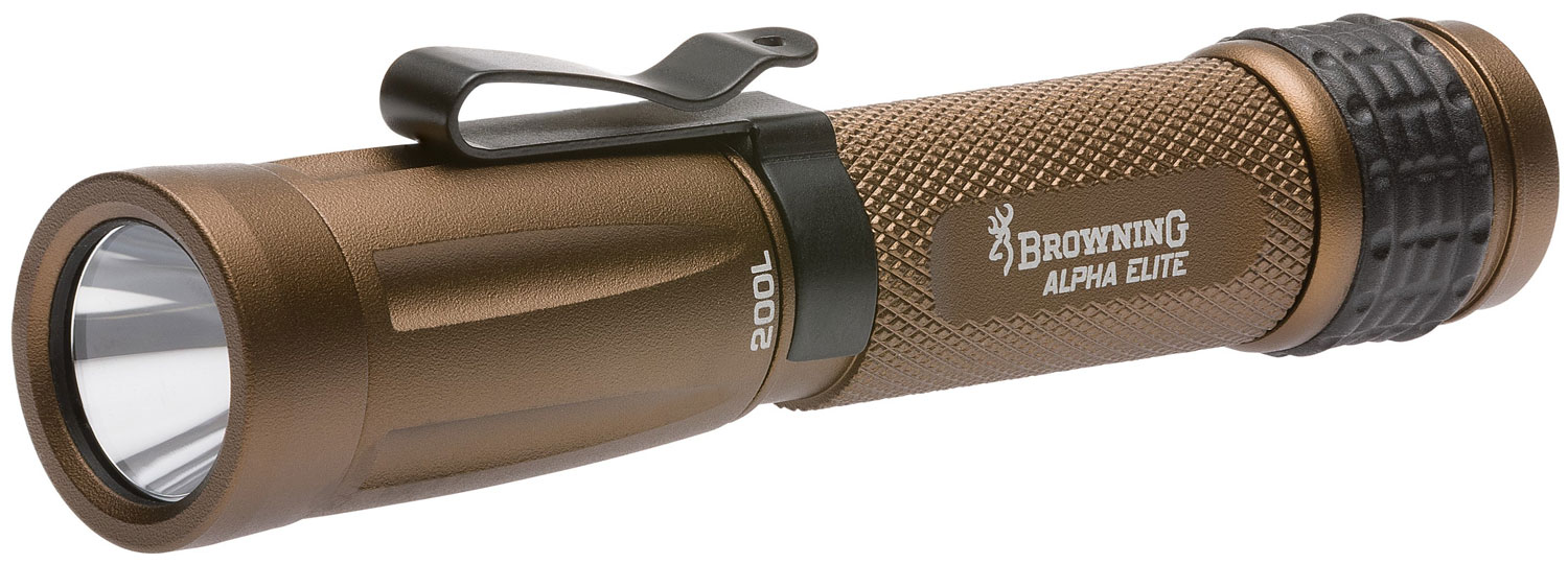Browning Tactical Alpha Elite LED Flashlight, Bronze Aluminum Body, 200 ...