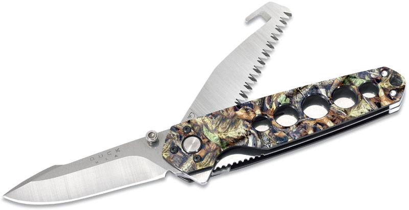 Buck Alpha Crosslock PBS Camo Aluminum 3 Function Knife, 4-5/8" Closed ...