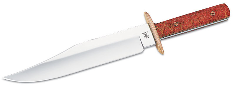 Buck Bowie Apple Coral Handle Mokume Bolster 8.2" 420HC Fixed Blade ...