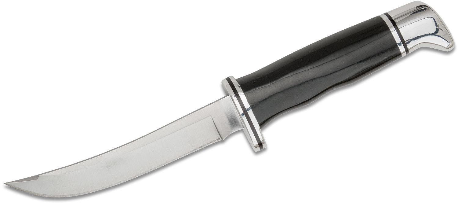 Buck 118 Personal Skinner Fixed 4.5" 420HC Satin Plain Blade, Black ...