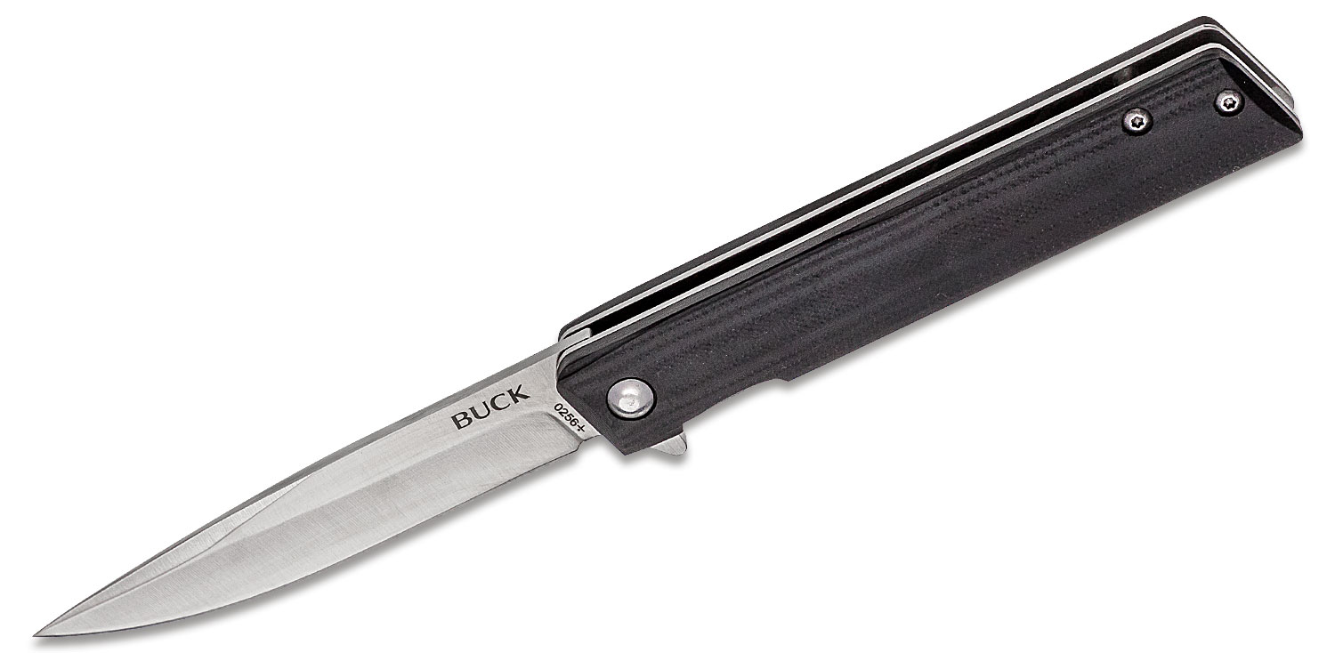 Buck 256 Decatur Ball Bearing Flipper Knife 3.5" Drop Point Plain Blade ...
