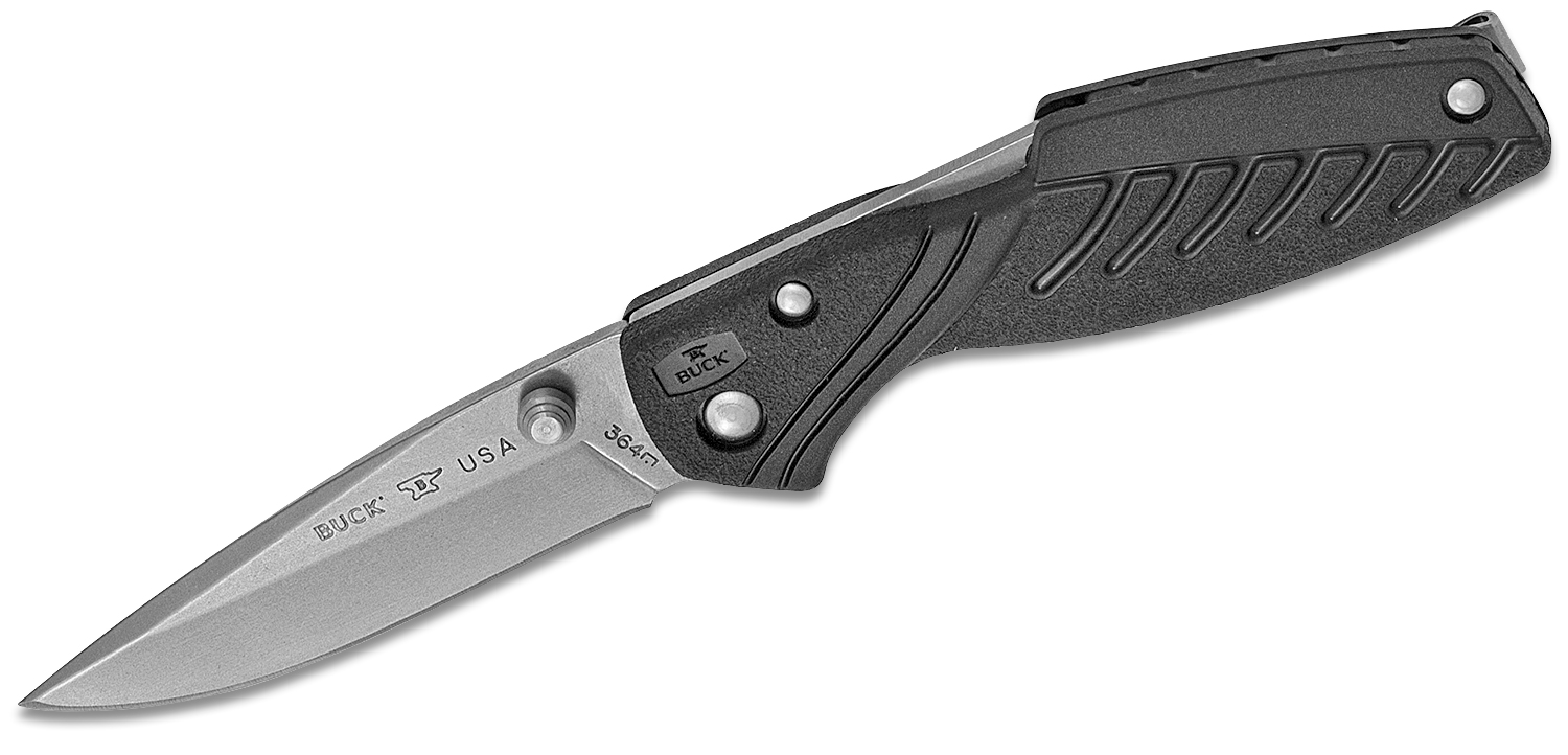 Buck 364 Rival I Folding Knife 2.75" Plain Blade, Black Injection ...