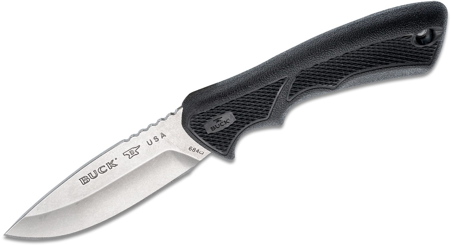 Buck 684 BuckLite MAX II Small Hunting Knife 3.25" Plain Blade, Black ...