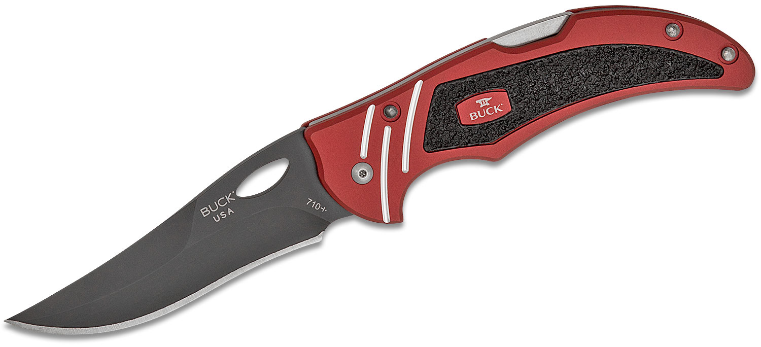 Buck 710 Volt Folding Knife 3.25" Black Cerakote Coated 420HC Skinner ...