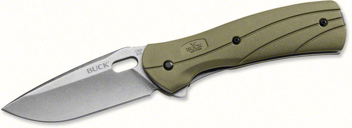 Buck 845 Vantage Force Select Folding 3-1/4" Plain Stonewashed Blade ...