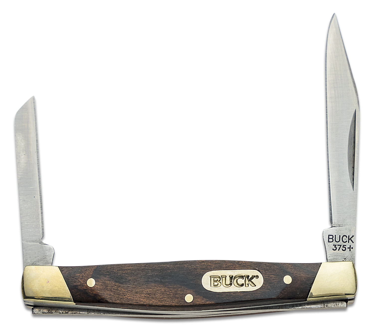 Buck 375 Deuce Two Blade Pocket Knife 2-5/8" Closed, Woodgrain Handles ...
