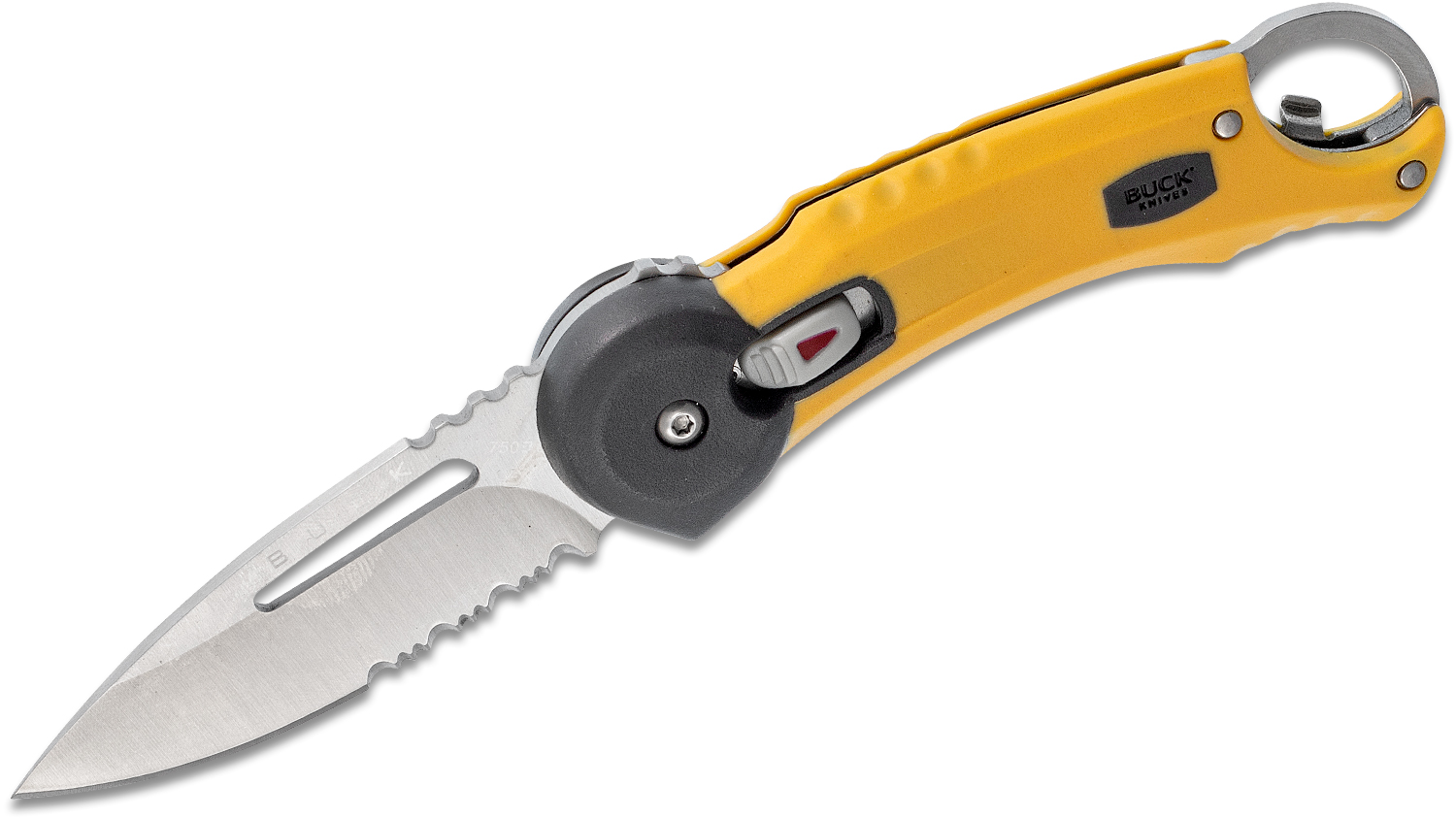 Buck Redpoint Yellow Handle 2.75" Combo Edge and Bottle Opener ...