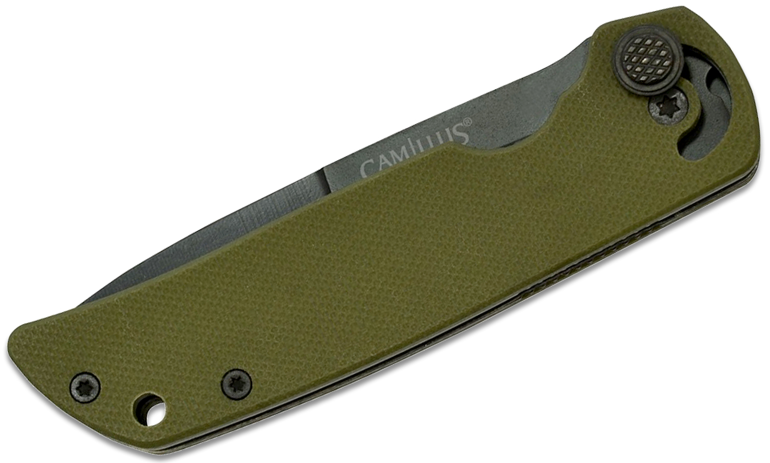 Camillus Cuda Mini Flipper Knife 3" Black Drop Point Blade, OD Green ...